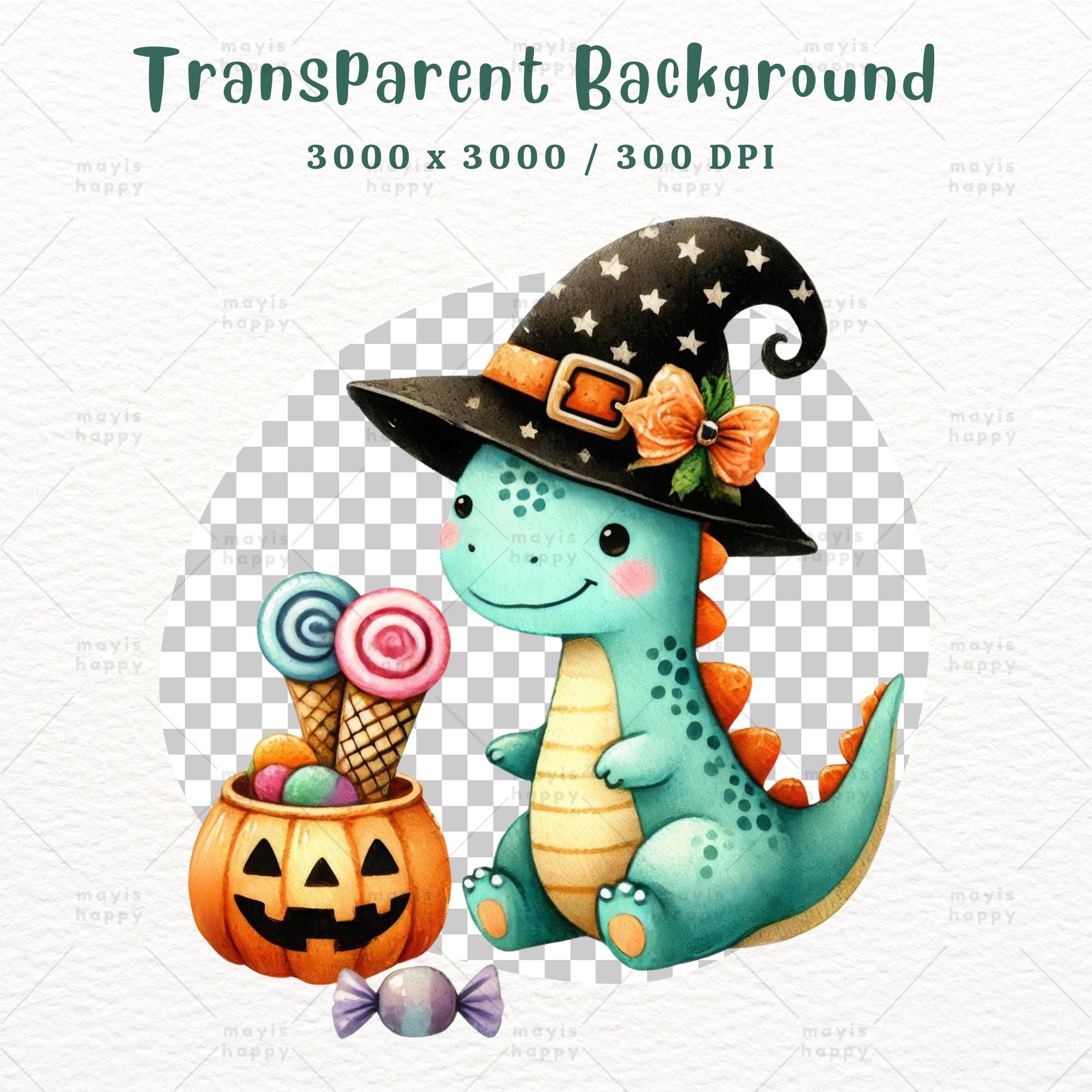 Halloween Dinosaur Watercolor Clipart: 25 PNG Bundle (digital Download ...