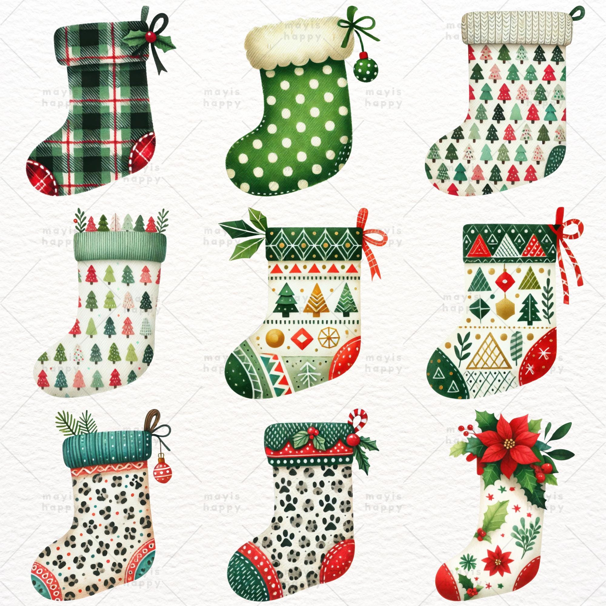 Christmas Socks Clipart, Christmas Stocking, Cute Christmas, Christmas ...