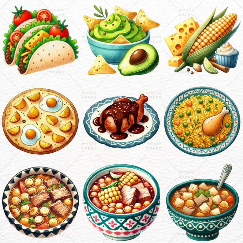 Hispanic Food Clipart, Hispanic Heritage Month, Hispanic PNG, Food PNG ...