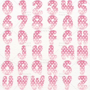 Valentine Heart Alphabet, Heart Alphabet Clipart, Valentine Clipart ...