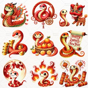 Chinese New Year Snake, Lunar New Year, HNY 2025, Snake Clipart ...