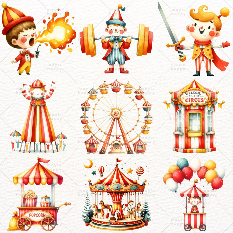 Wonderful Circus, Circus PNG, Cute Circus, Circus Clipart, Gift for ...