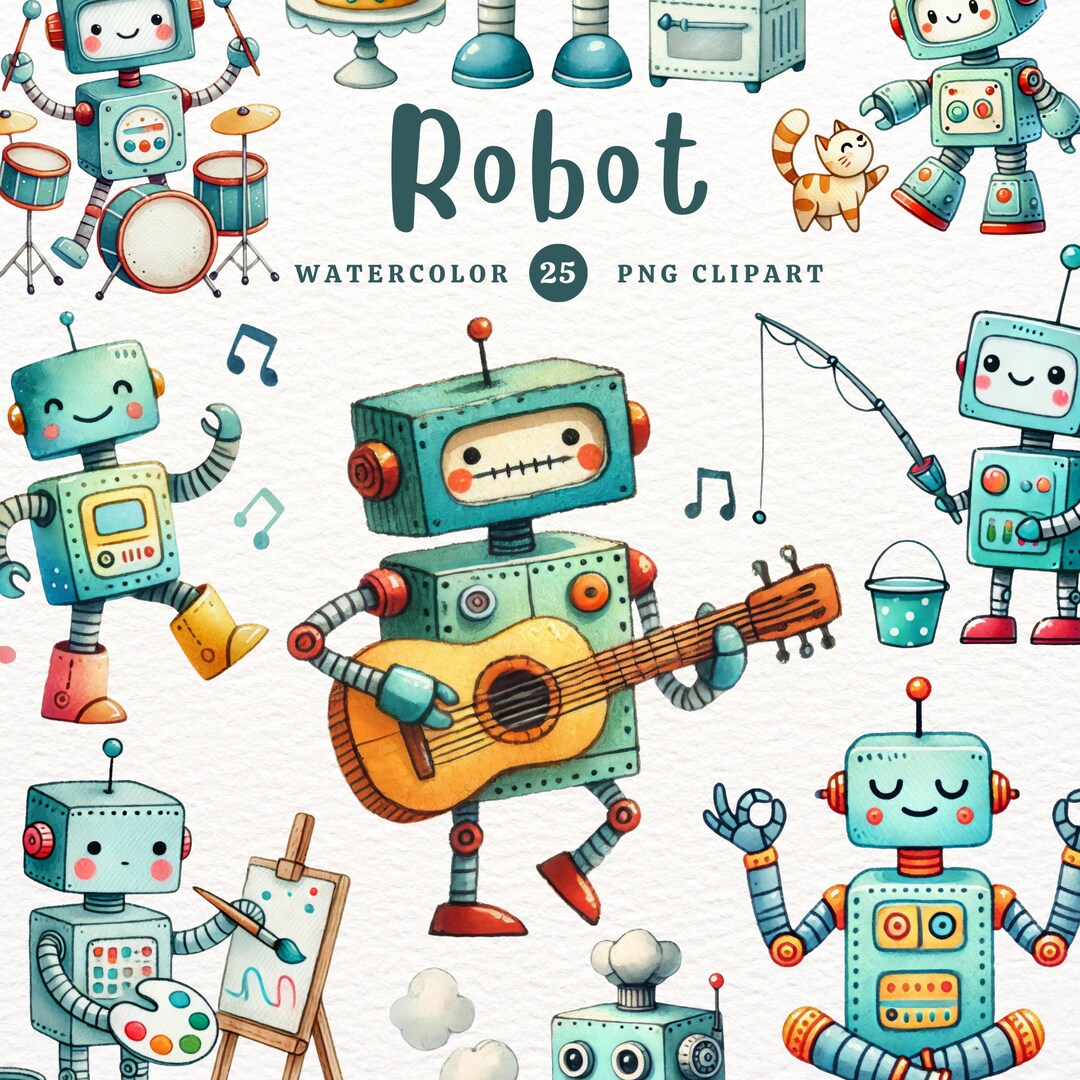 Cute Robot, Robot PNG, Robot Clipart, Robot Boy, Gift for Kids ...