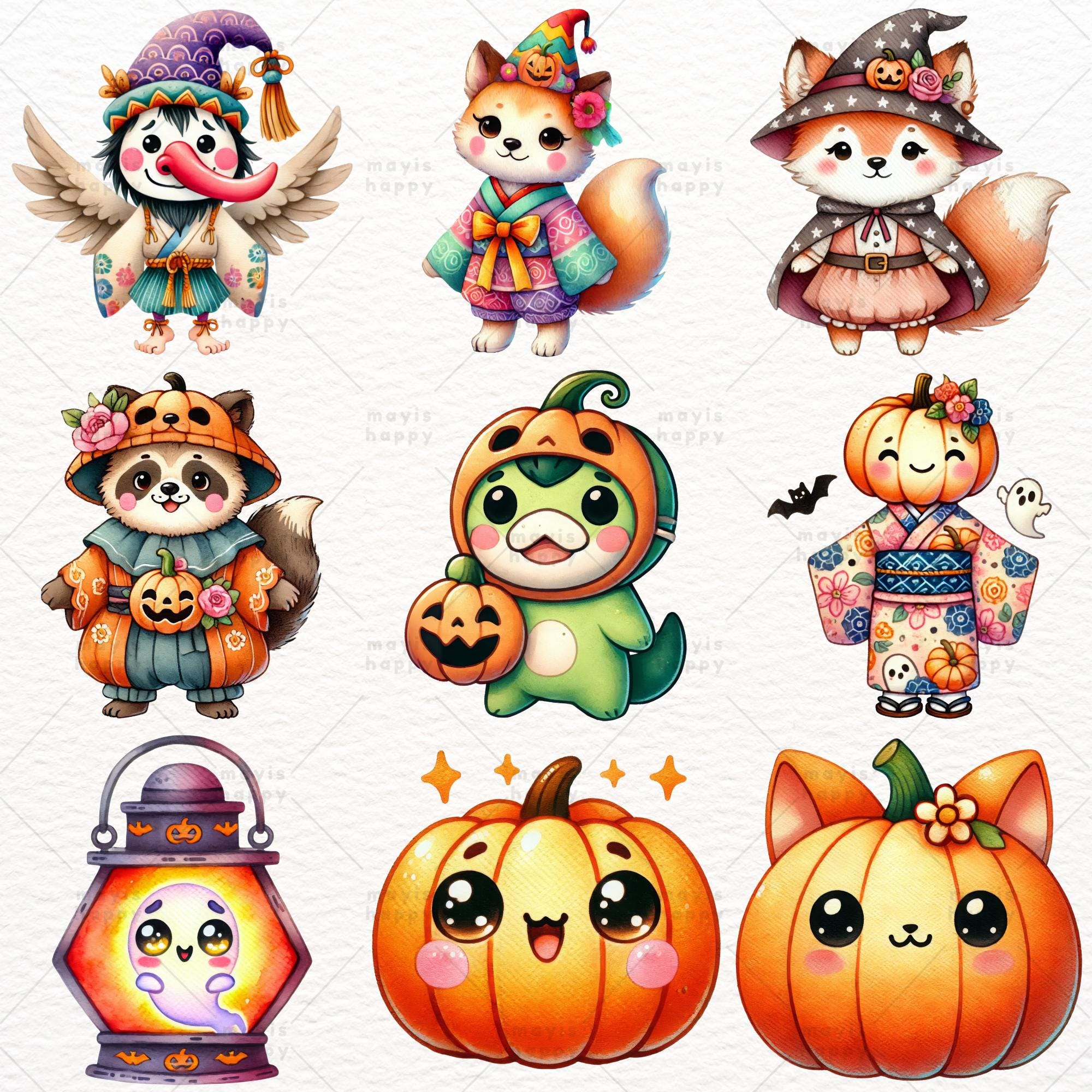 Halloween Kawaii Clipart, Cute Halloween, Halloween PNG, Halloween ...