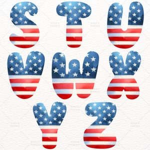 American Flag Alphabet, American Flag, Independence Day, 4th of July ...