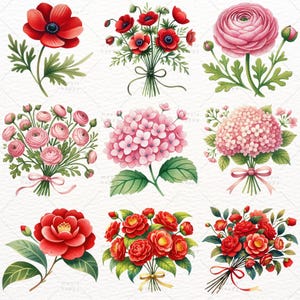 Valentine Flower Clipart, Rose Clipart, Valentine's Day, Beautiful ...