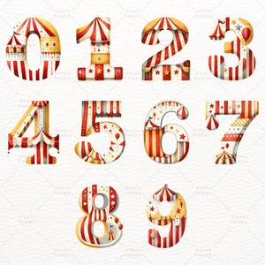 Circus Alphabet Clipart: Watercolor Doodle Font (PNG Digital Download ...