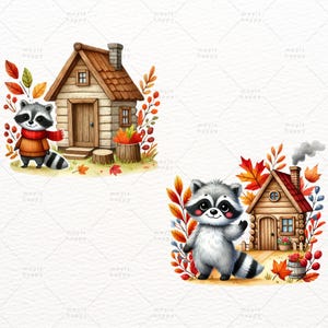 Fall Raccoon Clipart, Cute Raccoon PNG, Fall Season, Autumn Theme, DIY ...