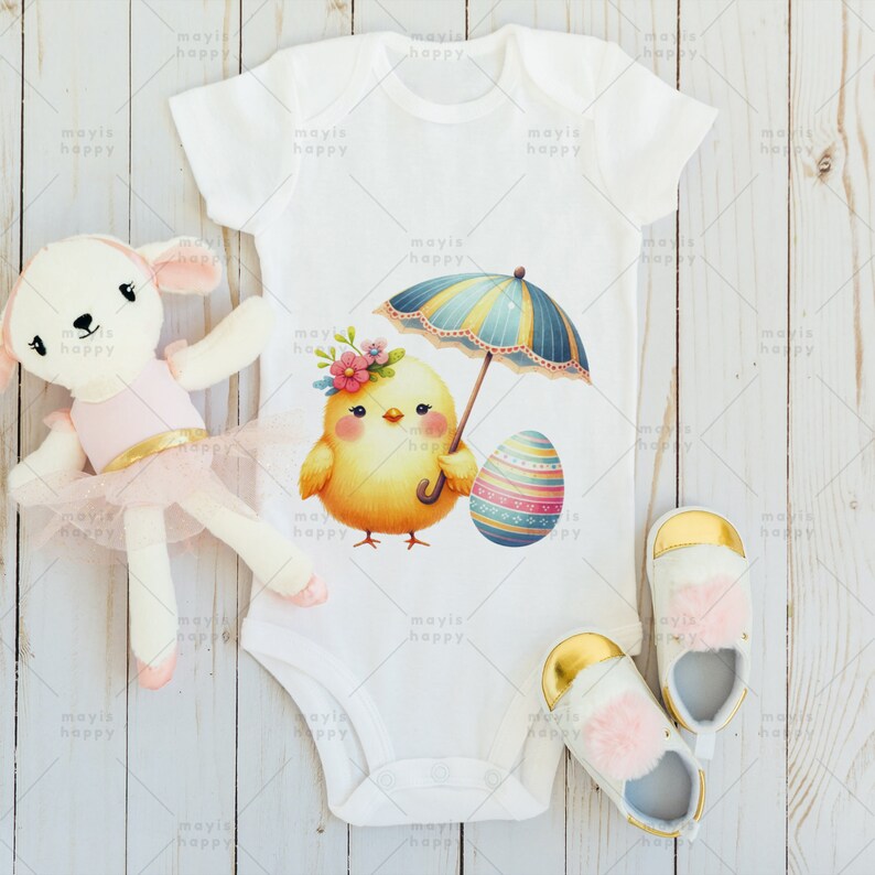 Easter Chubby Chick Clipart: Watercolor PNG Bundle (25 Files) - Etsy