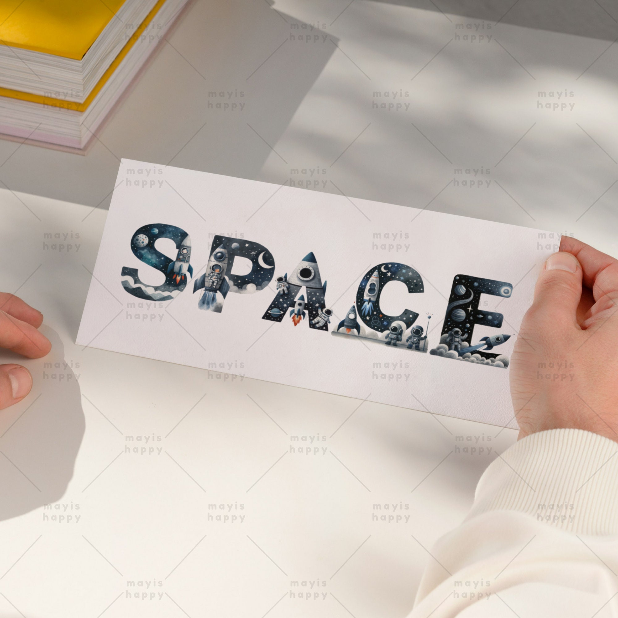 Watercolor Rocket Alphabet Clipart: Space PNG (digital Download) - Etsy UK