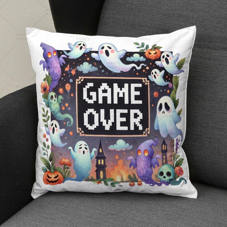 Spooky Video Game Watercolor Clipart: Halloween PNG (25 Files) - Etsy
