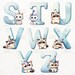 New Year Alphabet Clipart, Cute Cat Alphabet Clipart, New Year Party ...