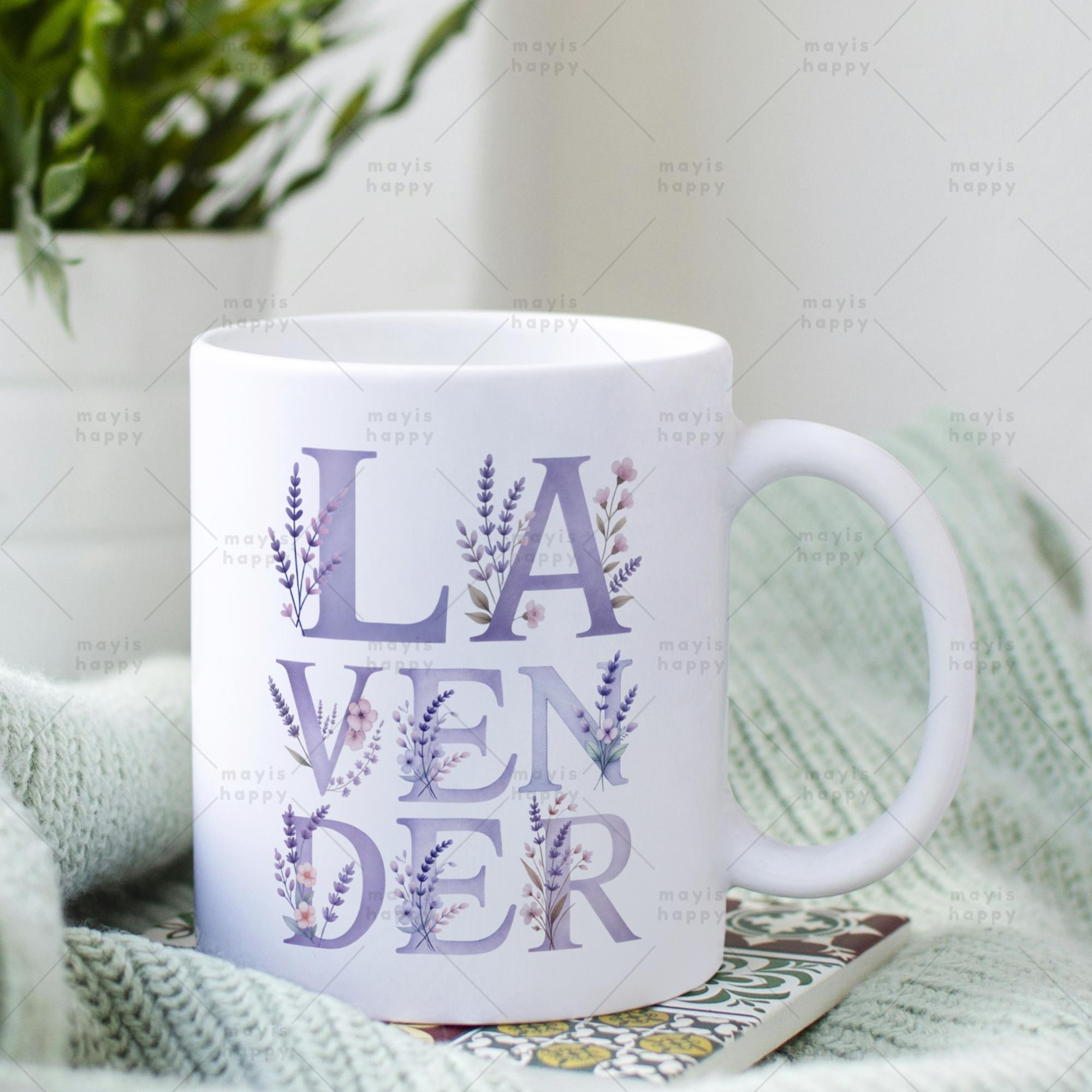 Lavender Floral Alphabet Clipart: Watercolor Letter Set (digital ...
