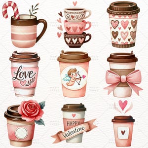 Valentine Coffee Clipart, Coffee Clipart, Valentine's Day, Valentine ...
