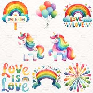 Pride Month Watercolor Clipart: Rainbow LGBTQ+ PNG (digital Download ...