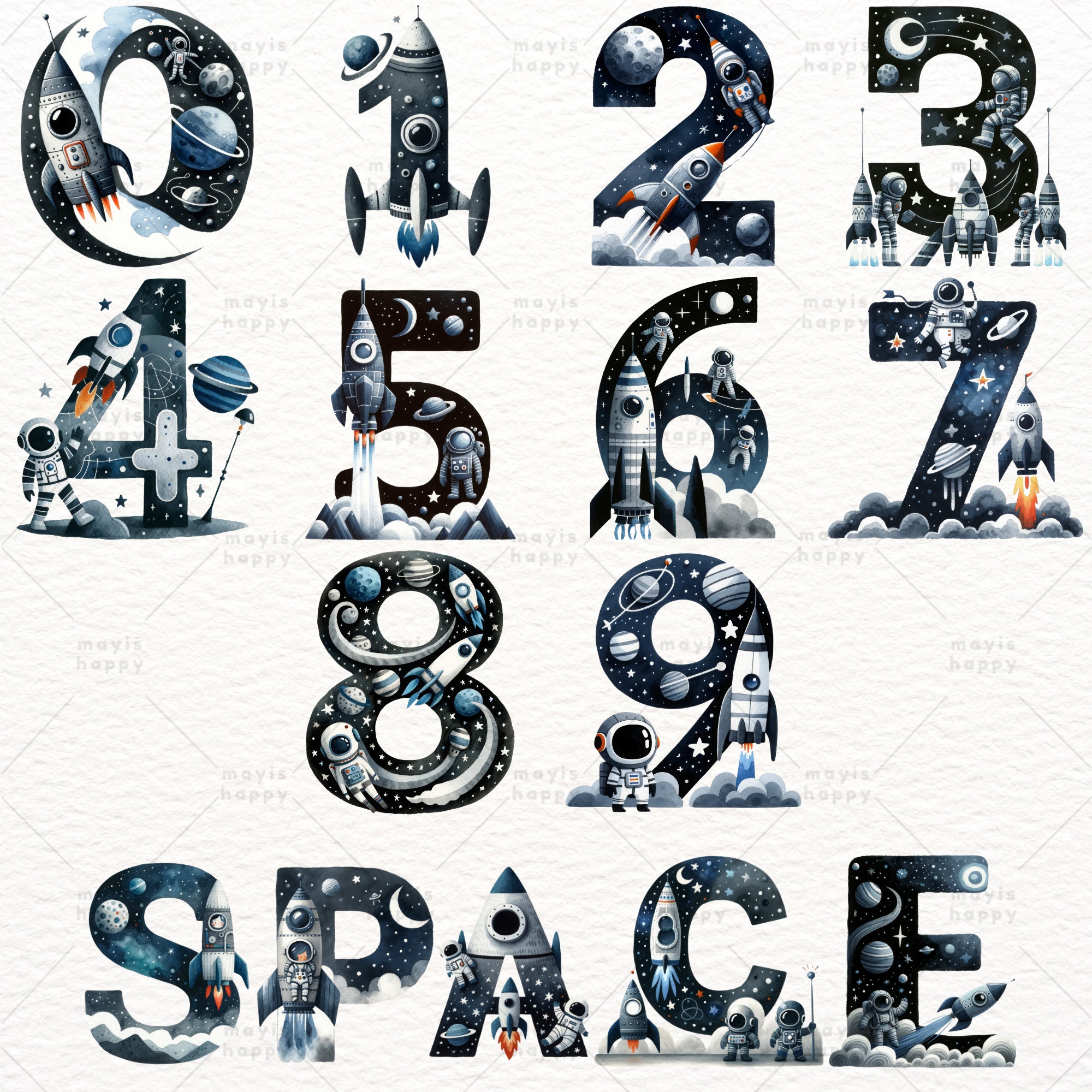 Rocket Alphabet, Astronaut Clipart, Space PNG, Space Alphabet, Alphabet ...