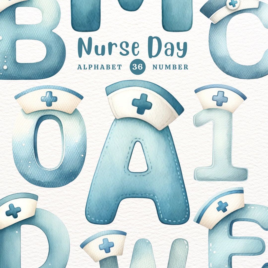 Nurse Day Watercolor Alphabet Clipart: A-Z PNG (digital Download) - Etsy