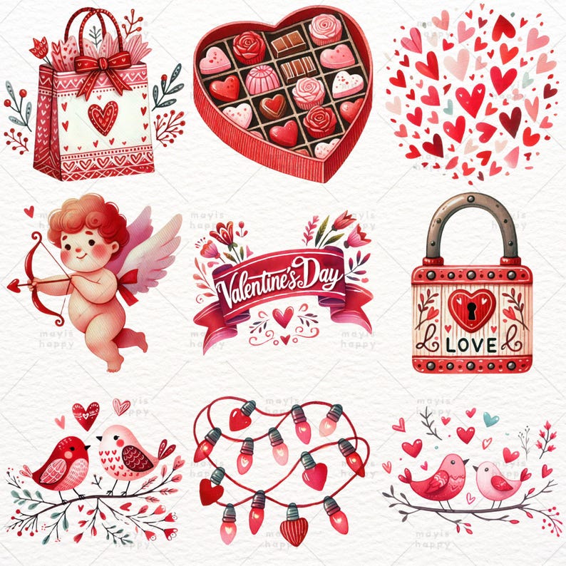 Valentine Cute Elements, Valentine Clipart, Valentine's Day, DIY Gift ...