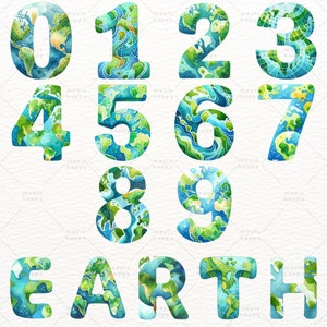 Earth Map Alphabet, Earth Clipart, Planet PNG, Earth Pattern, Alphabet ...