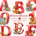 Chinese Dragon Alphabet Clipart: New Year Doodle PNG (digital Download ...