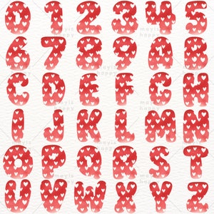 Valentine Heart Alphabet, Heart Alphabet Clipart, Valentine Clipart ...