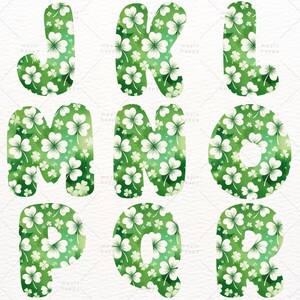 Shamrock Alphabet, Shamrock Clipart, Clover PNG, Alphabet Clipart PNG ...