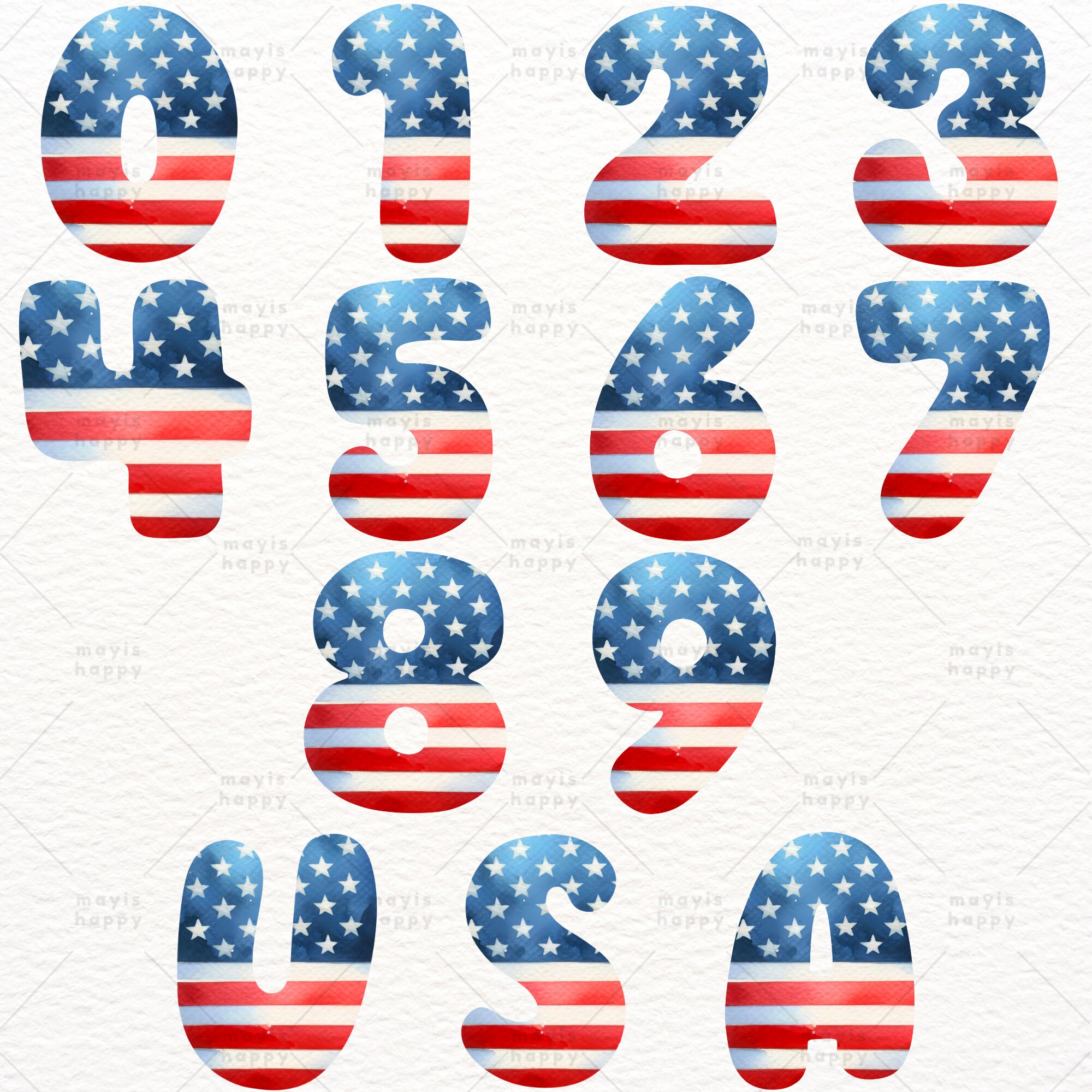 American Flag Alphabet, American Flag, Independence Day, 4th of July ...