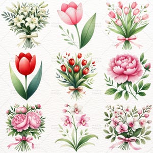 Valentine Flower Clipart, Rose Clipart, Valentine's Day, Beautiful ...