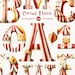 Circus Alphabet Clipart: Watercolor Doodle Font (PNG Digital Download ...