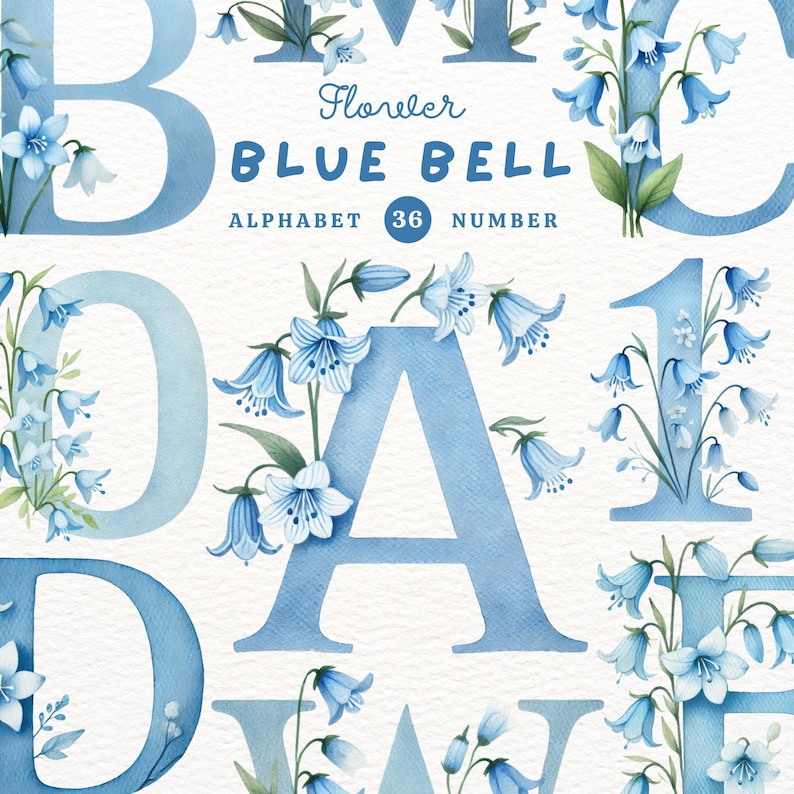 Blue Bell Alphabet, Flower Alphabet, Flower Letter, Beautiful Flower ...
