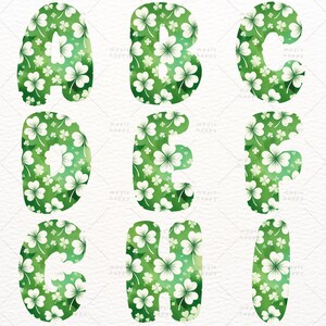Shamrock Alphabet, Shamrock Clipart, Clover PNG, Alphabet Clipart PNG ...