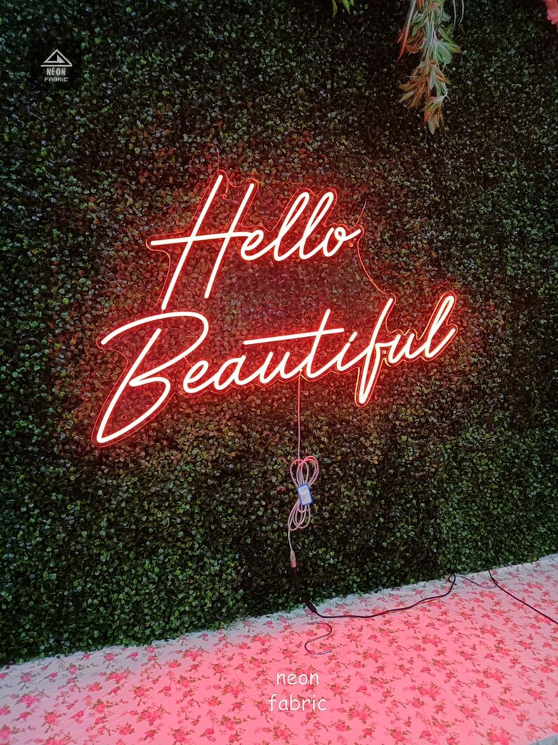 Hello Beautiful Neon Sign Custom Neon Sign Wall Decor Glam - Etsy