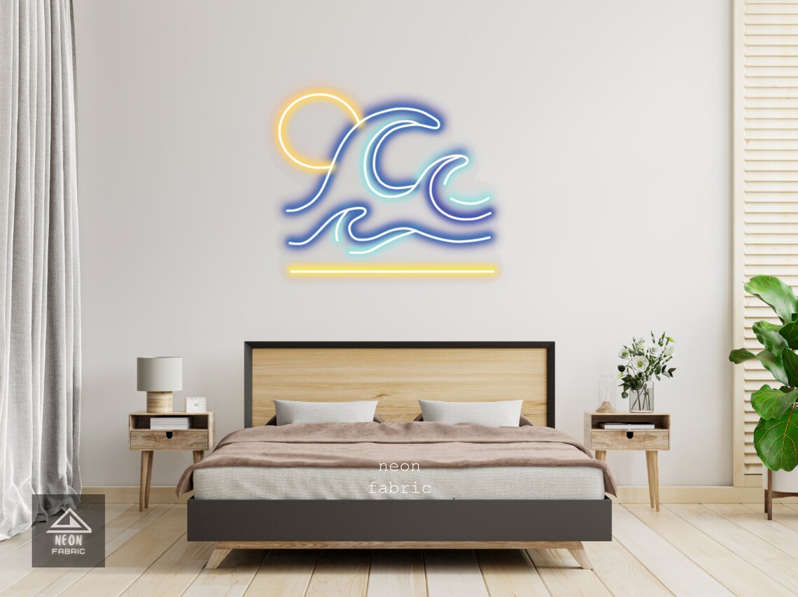 Sea Sunset Wave Neon Sign Sunset Wall Decor Wave Neon Lamp | Etsy