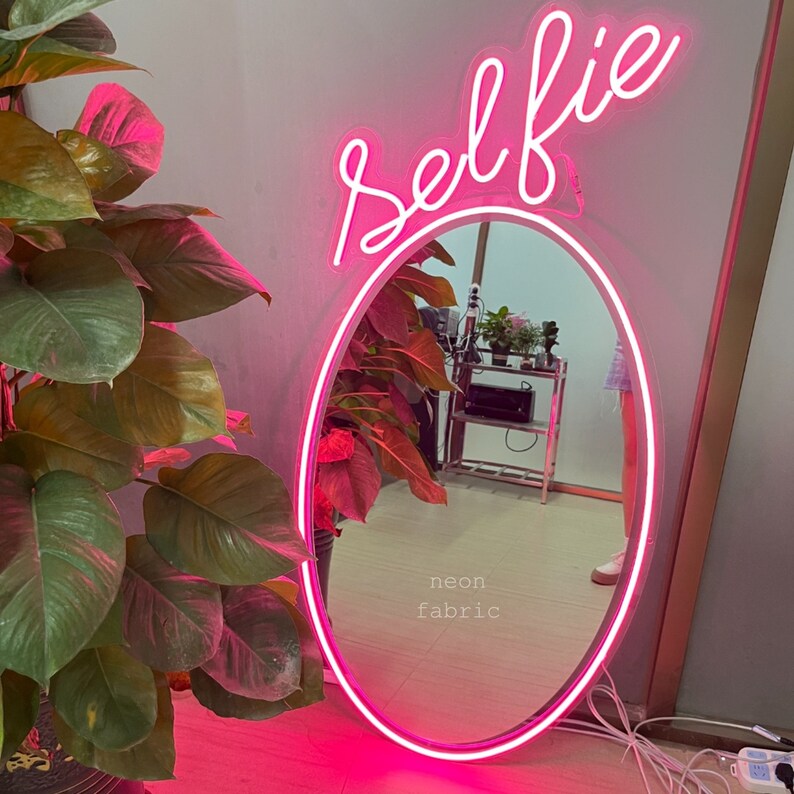 Selfie Mirror Custom Neon Sign Neon Light Full Length Etsy