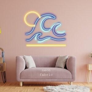 Sea Sunset Wave Neon Sign Sunset Wall Decor Wave Neon Lamp - Etsy
