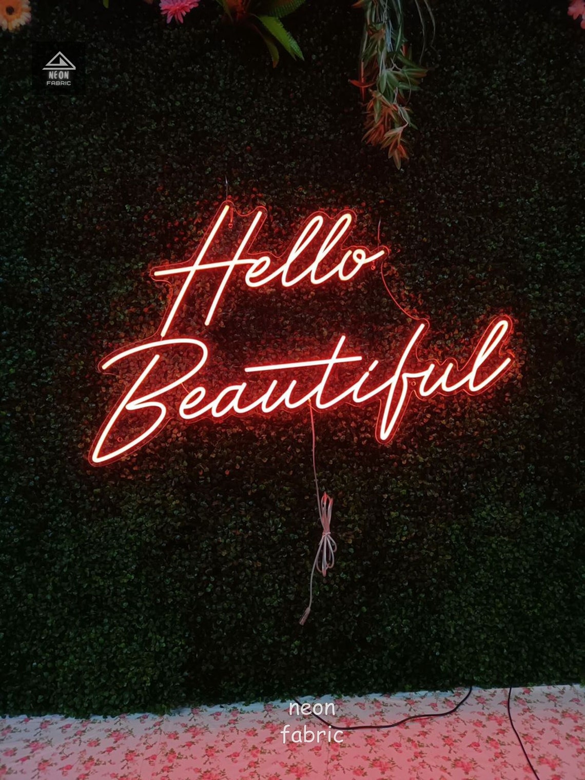 Hello Beautiful Neon Sign Custom Neon Sign Wall Decor Glam - Etsy