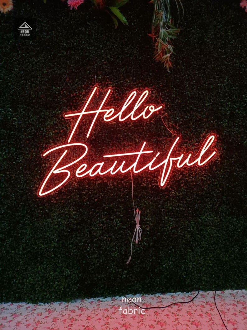 Hello Beautiful Neon Sign Custom Neon Sign Wall Decor Glam - Etsy