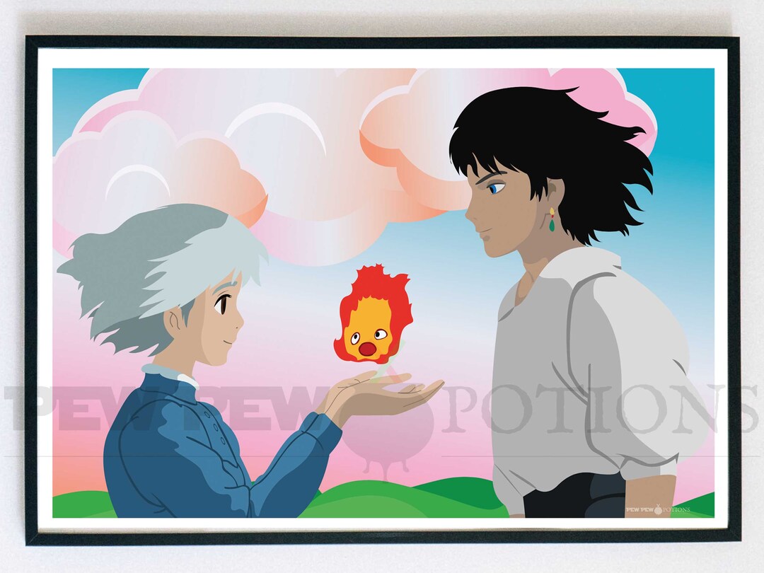 Howl's Moving Castle Studio Ghibli Howl Sophie Calcifer Inspired ...