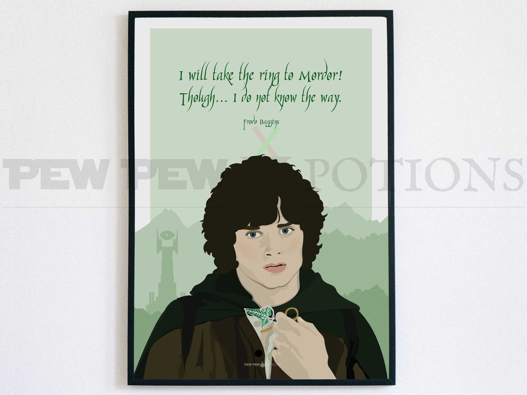Lord of the Rings Frodo Baggins Inspired Minimalist Quote Digital Print ...