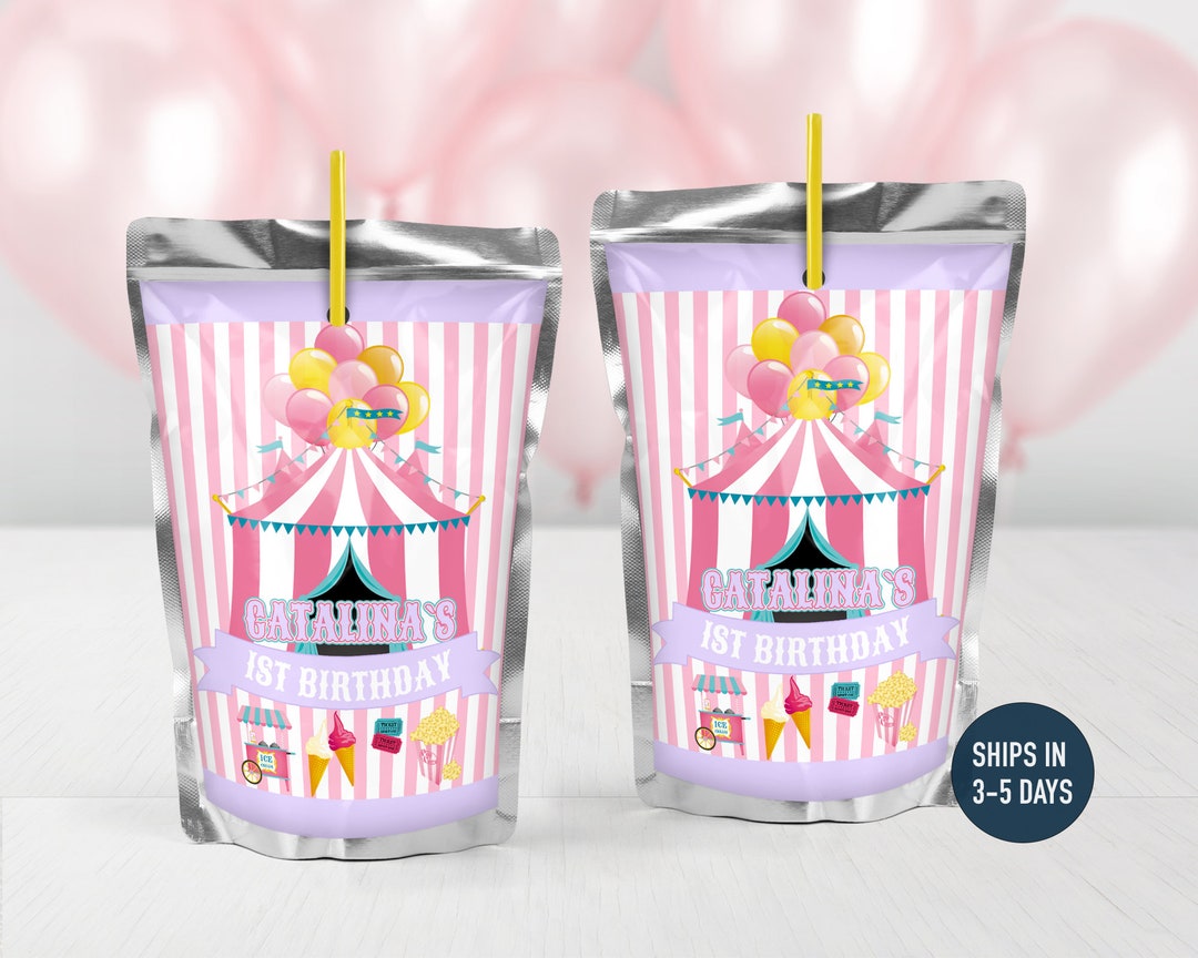 Personalized Pastel Carnival Capri Sun Labels: Circus Birthday Party - Etsy