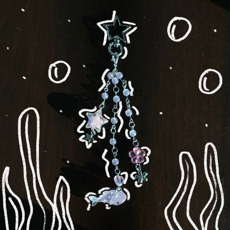 Pink Flower Whale Shark Keychain aesthetic, Soft, Coquette, Cottagecore ...