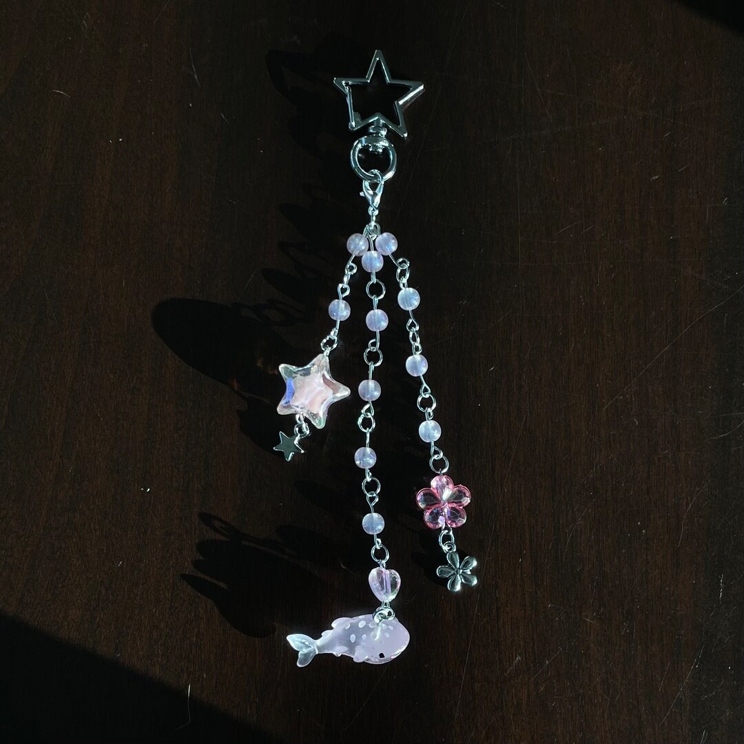 Pink Flower Whale Shark Keychain aesthetic, Soft, Coquette, Cottagecore ...