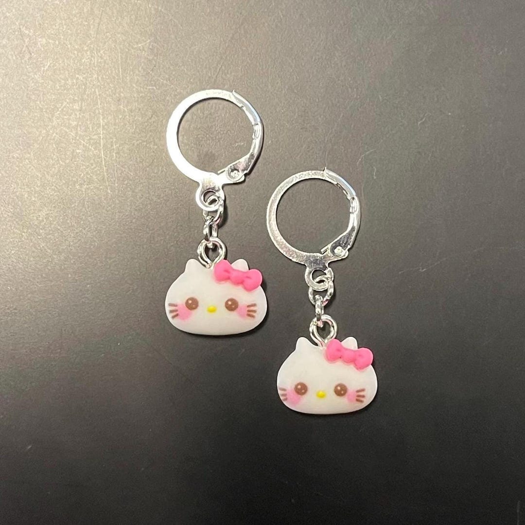 Hello Kitty Head Earrings aesthetic, Soft, Coquette, Cottagecore, Y2k ...