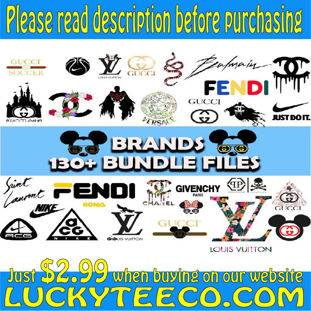 130 Brand Logo Bundle Svg, Fashion Logo Svg, Famous Brand Logos Svg ...