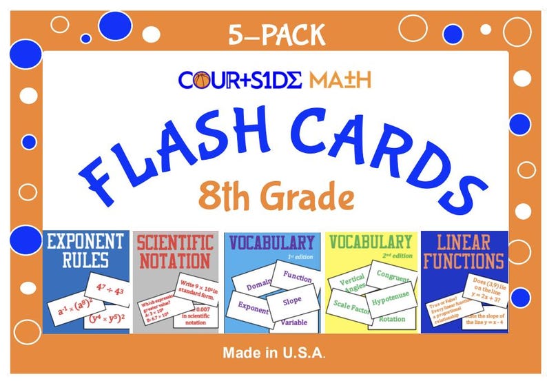 Math Flashcards 6th - 8th Grades - Etsy