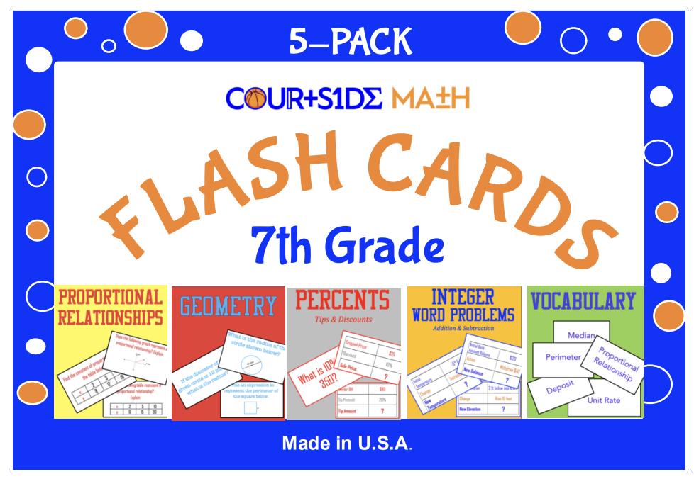 Math Flashcards 6th - 8th Grades - Etsy