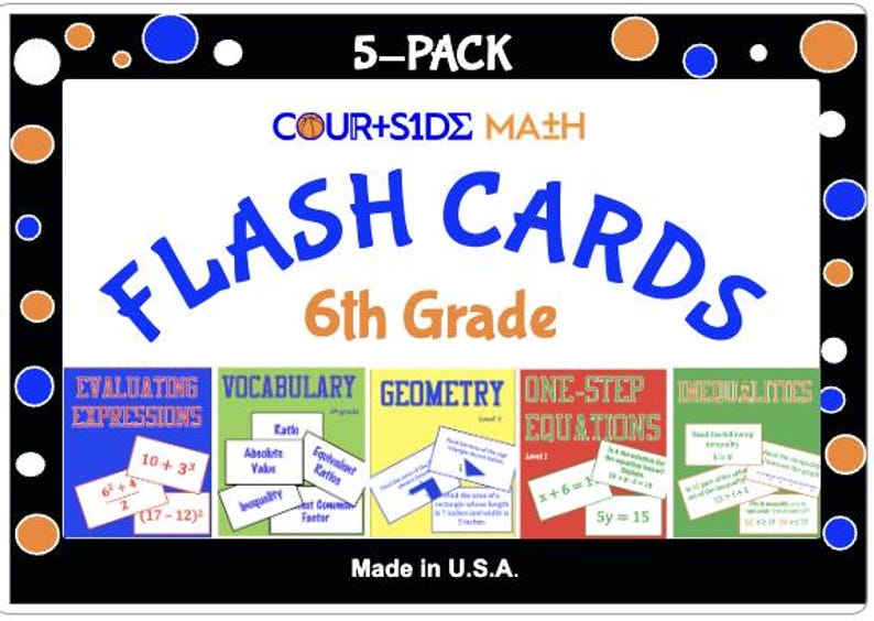 Math Flashcards 6th - 8th Grades - Etsy