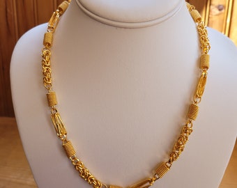 Antique Long and Heavy Gold Chain Necklace - Etsy