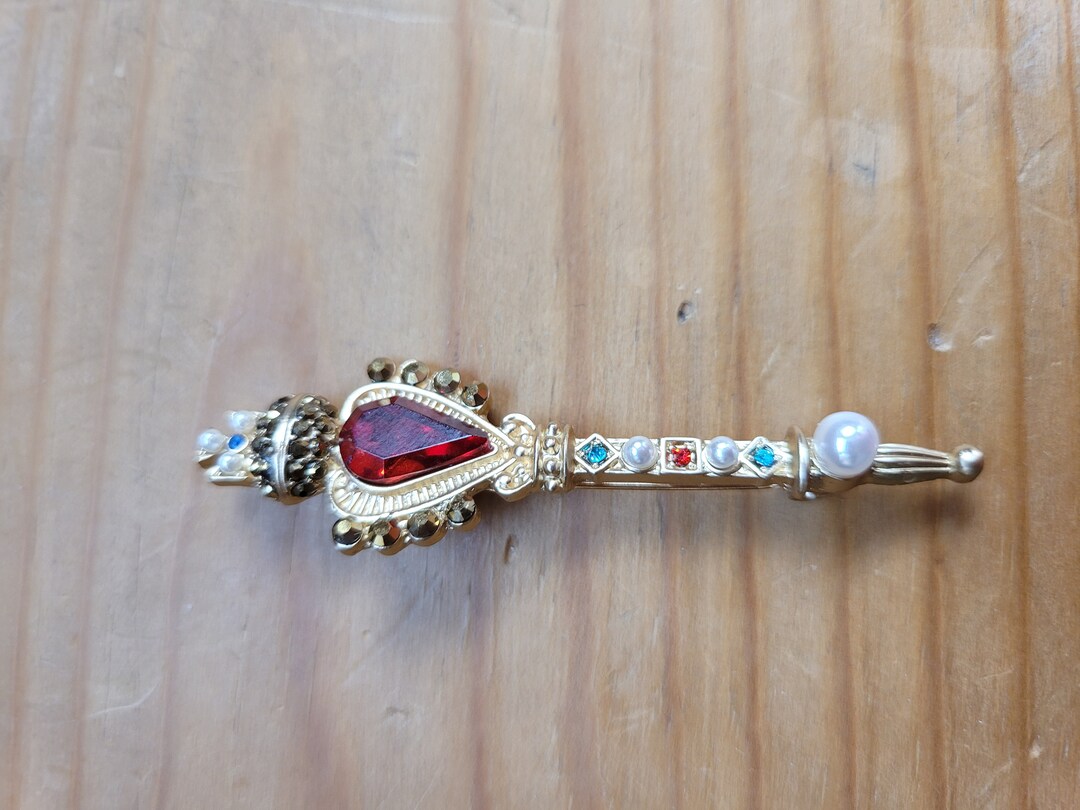 Gemstone Sword Brooch - Etsy