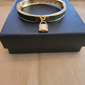 Leather Lock Bracelet - Etsy